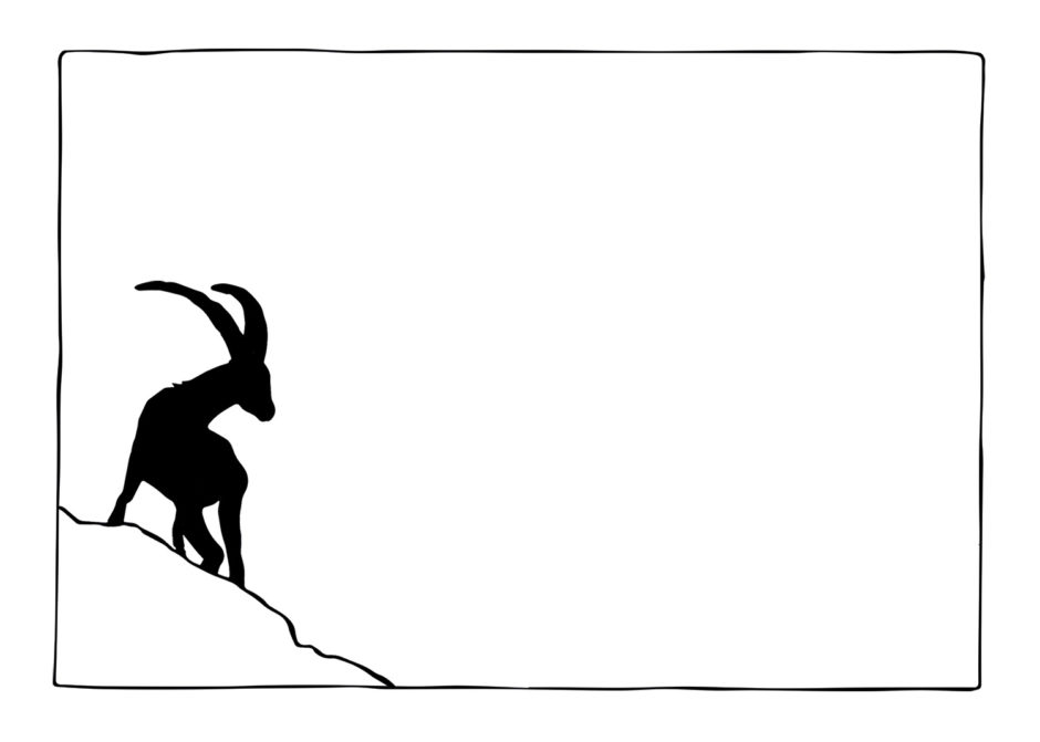 Steinbock-Silhouette (Faltkarte B6 mit Umschlag) – ulligunde.com